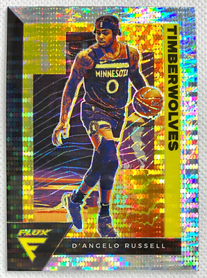 2020-21 Panini Flux D'Angelo Russell Silver Pulsar Prizm Card #105 ...