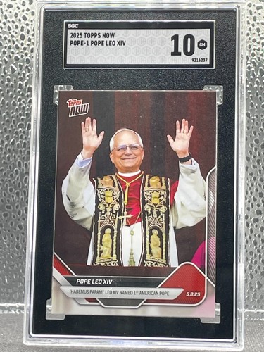 Pope Leo XIV 2025 Topps Now SGC 10 1st American Pope POPE-1 In Hand ...