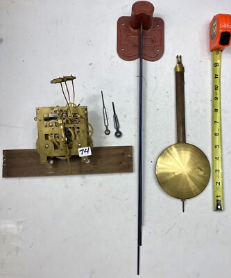 German Wall Clock Movement With Original Chime Rods And Pendulum | eBay