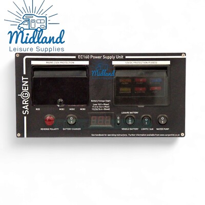 SARGENT PMS EC160 HORIZONTAL 230V 12V CARAVAN CAMPER POWER MANAGEMENT ...