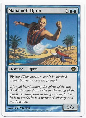 Magic The Gathering MTG 8th Edition MAHAMOTI DJINN Rare Card - Near ...