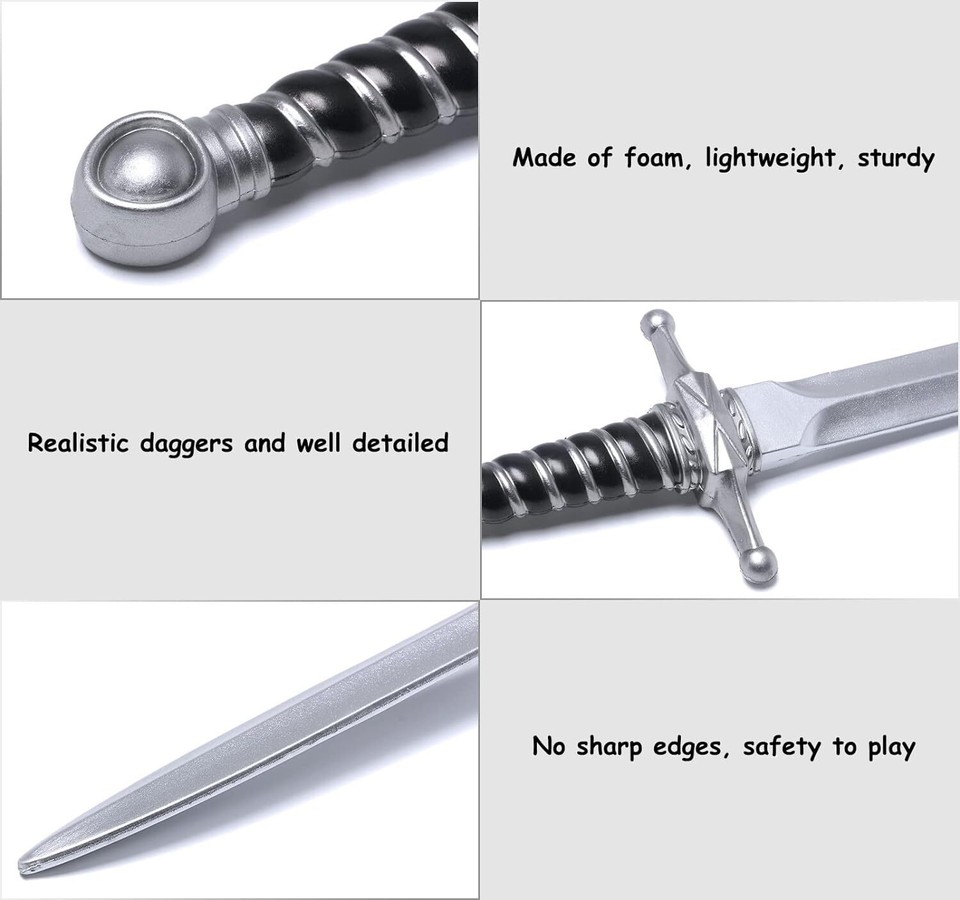 SR 15" Foam Short Sword Prop,Medieval Dark Assassin Dagger for Costume ...