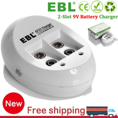 2-Slot 9V Rechargeable Battery Smart Charger For 9 Volt NIMH Li-ion ...