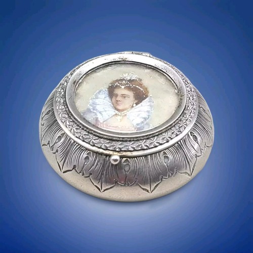 Antique Sterling Silver Pill Patch Box with Miniature Portrait C1820 | eBay