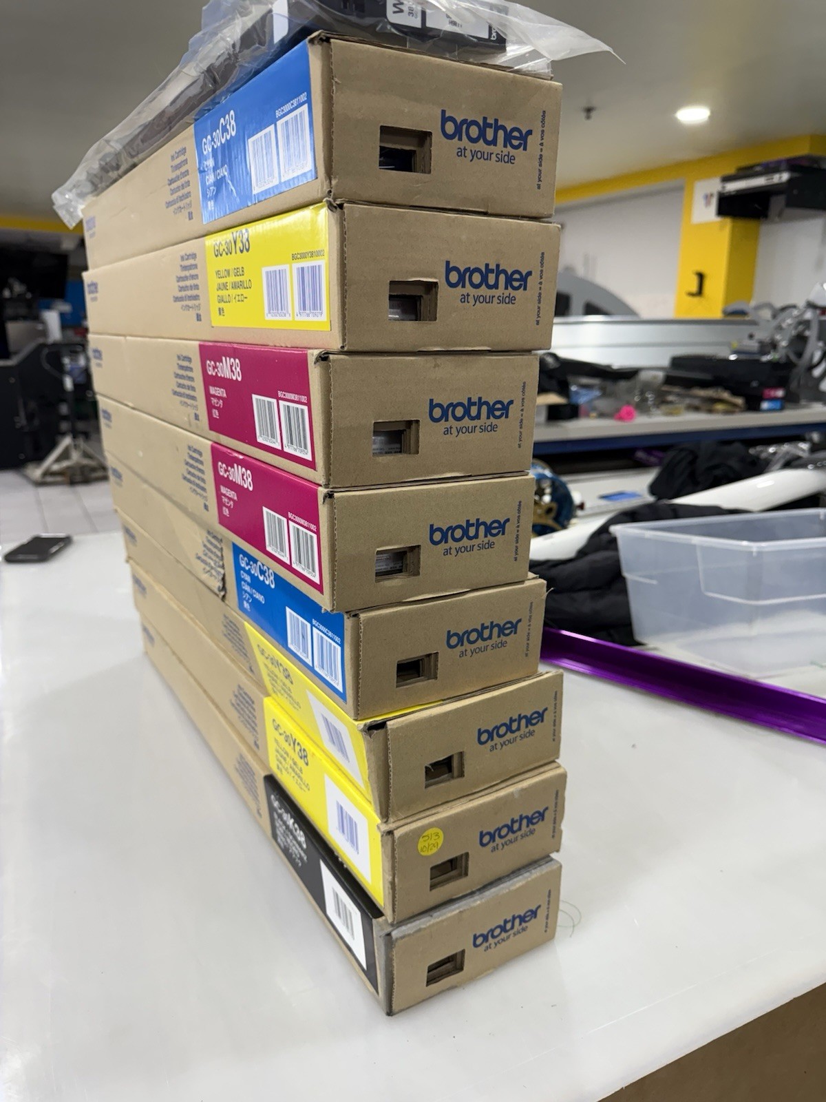10 Genuine Brother GT-3 Series 380ml CMYK Textile Ink Cartridges GT-361 ...