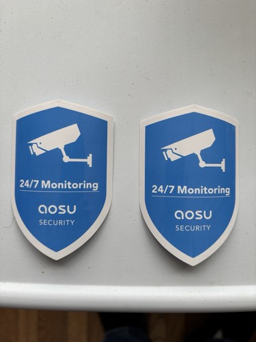 Aosu 24/7 Monitoring Camera Stickers! 4 New Stickers-Free Shipping 😃 | eBay