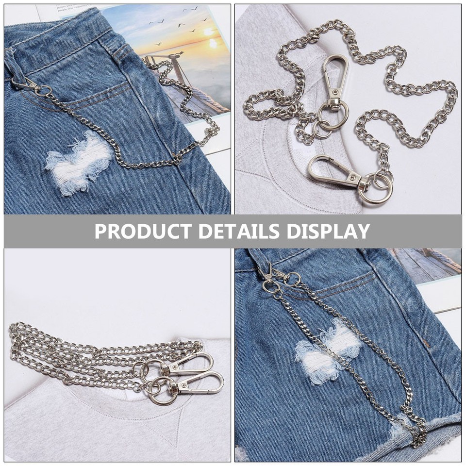 4pcs Pocket Chains with Lobster Clasps Jeans Chains Jeans Chain Chain ...
