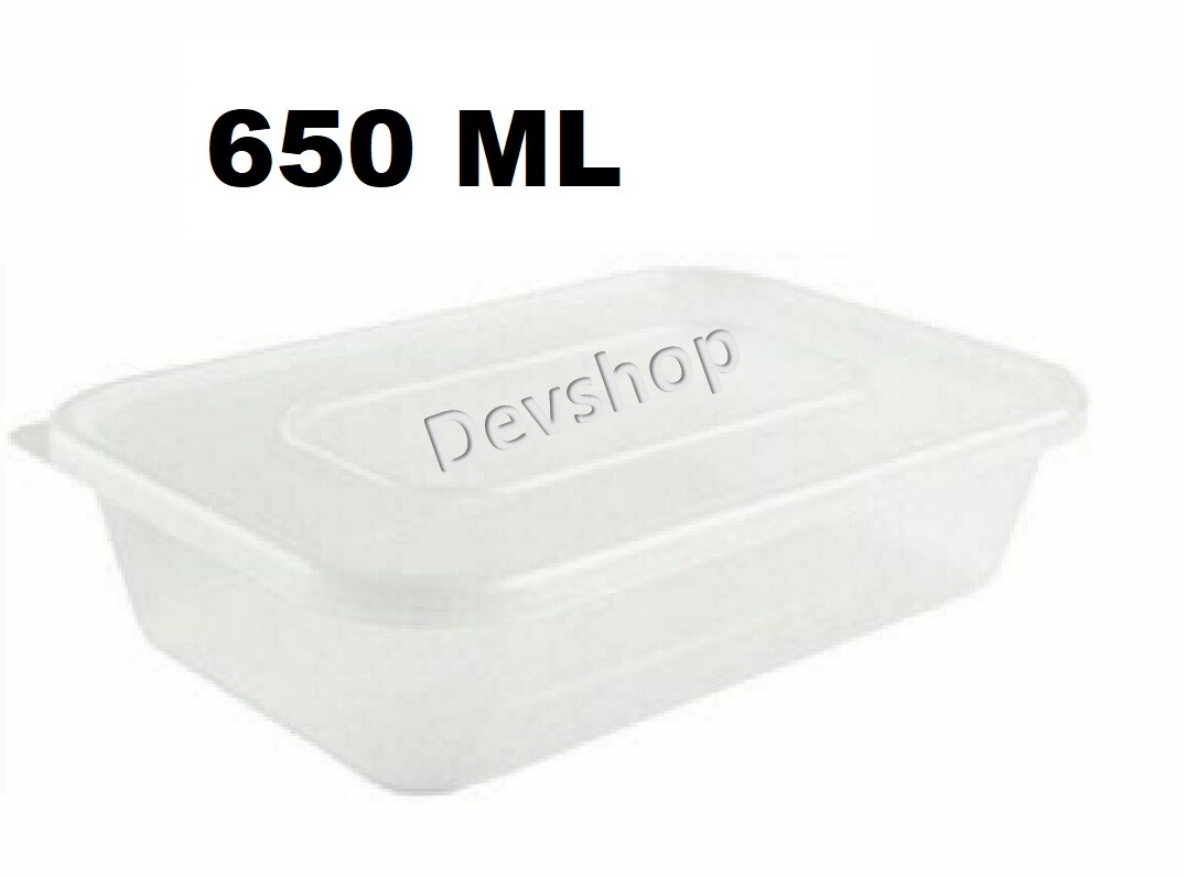 500ml Plastic Food Containers Tubs Clear With Lids Microwave Safe ...