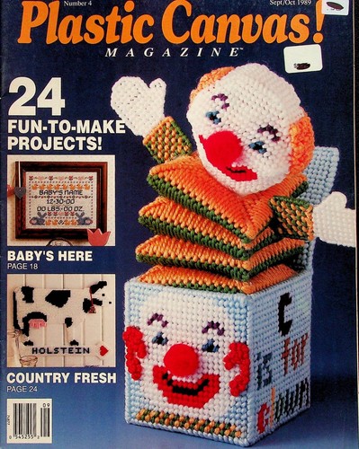 Plastic Canvas Magazine Oct 1989 Vol 1 #4 Totes Ornaments Boxes Flowers ...
