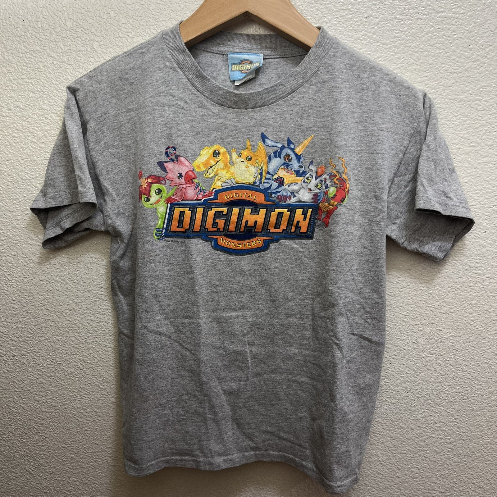 Vintage Digimon Digital Monsters Grey Short Sleeve Ch… - Gem