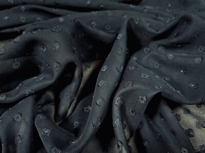 Couture Chiffon Woven Dress Fabric With Square Dobby Appliqué, PerMetre ...