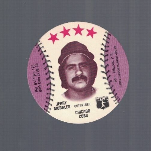 Jerry Morales Chicago Cubs 1976 MLB Baseball Disk | eBay