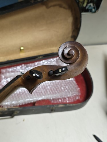 Vintage 1930's * HAND-MADE COPY * AMATI VIOLIN *In Coffin Style Wood ...
