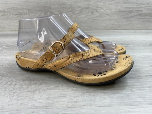 Vionic Women's Sandal 7 Brown Cork Slip-On Ortho Flip-Flop Shoes | eBay