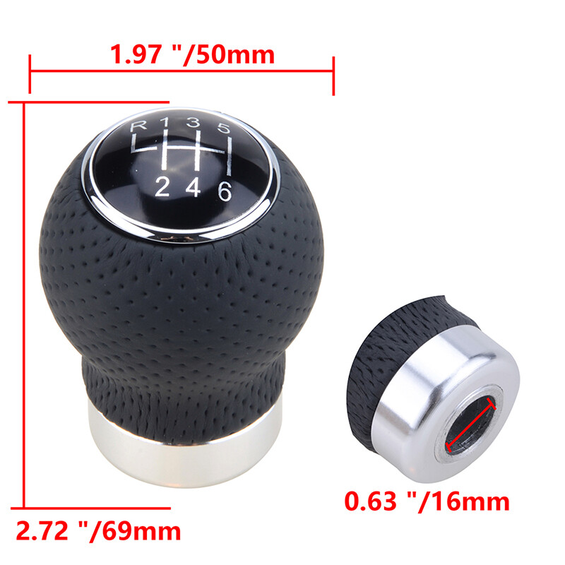 Universal Manual 6 Speed Car Gear Stick Shift Knob Shifter Lever Black ...