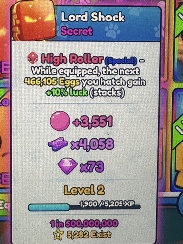 Bubble Gum Simulator Infinity Secret LORD SHOCK RARE | eBay