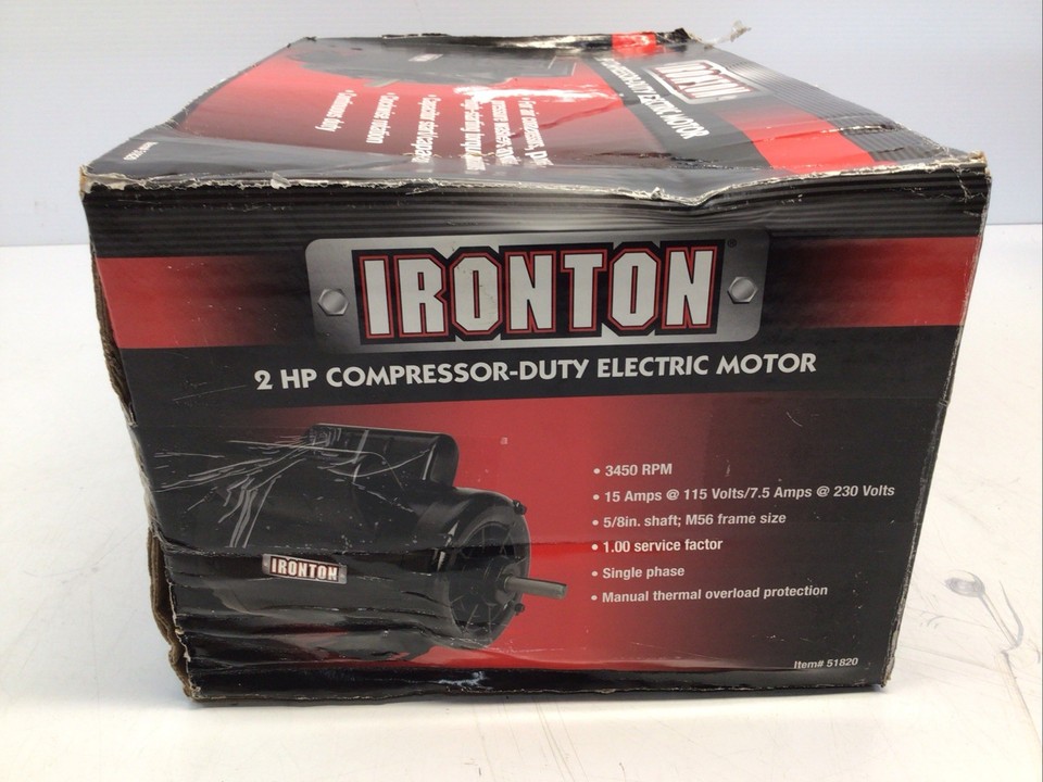 Ironton 2 HP Compressor-Duty Electric Motor Item No 51820 | eBay