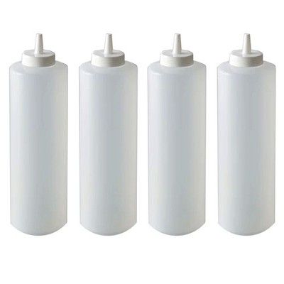 Set of 4 LeakProof 12 Oz Squeeze Bottles: Ideal for Refilling ...
