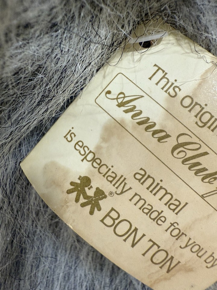 Vintage ANNA CLUB PLUSH Maltese Shih Tzu Gray Stuffed Dog Leather Tag ...