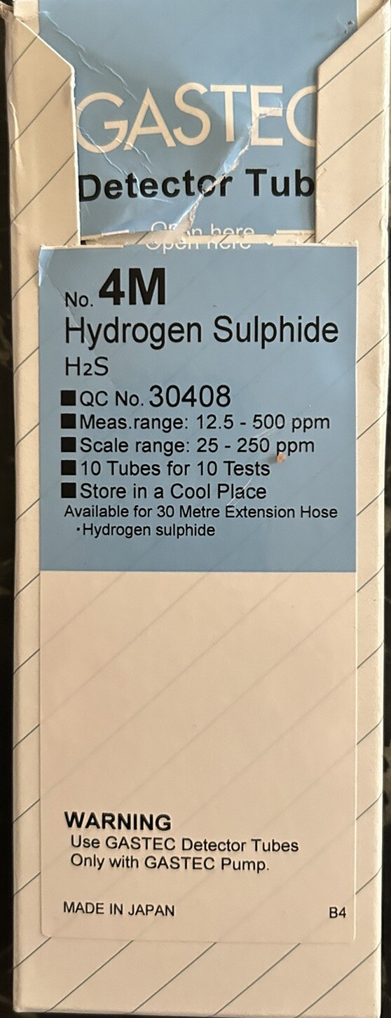 GASTEC Hydrogen Sulfide Sulphide 4M Detector Tube (0.25-120ppm) 10/PK ...