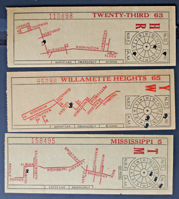Portland Transit Traction Company 3 Trolley Transfer Tickets EPH23 | eBay