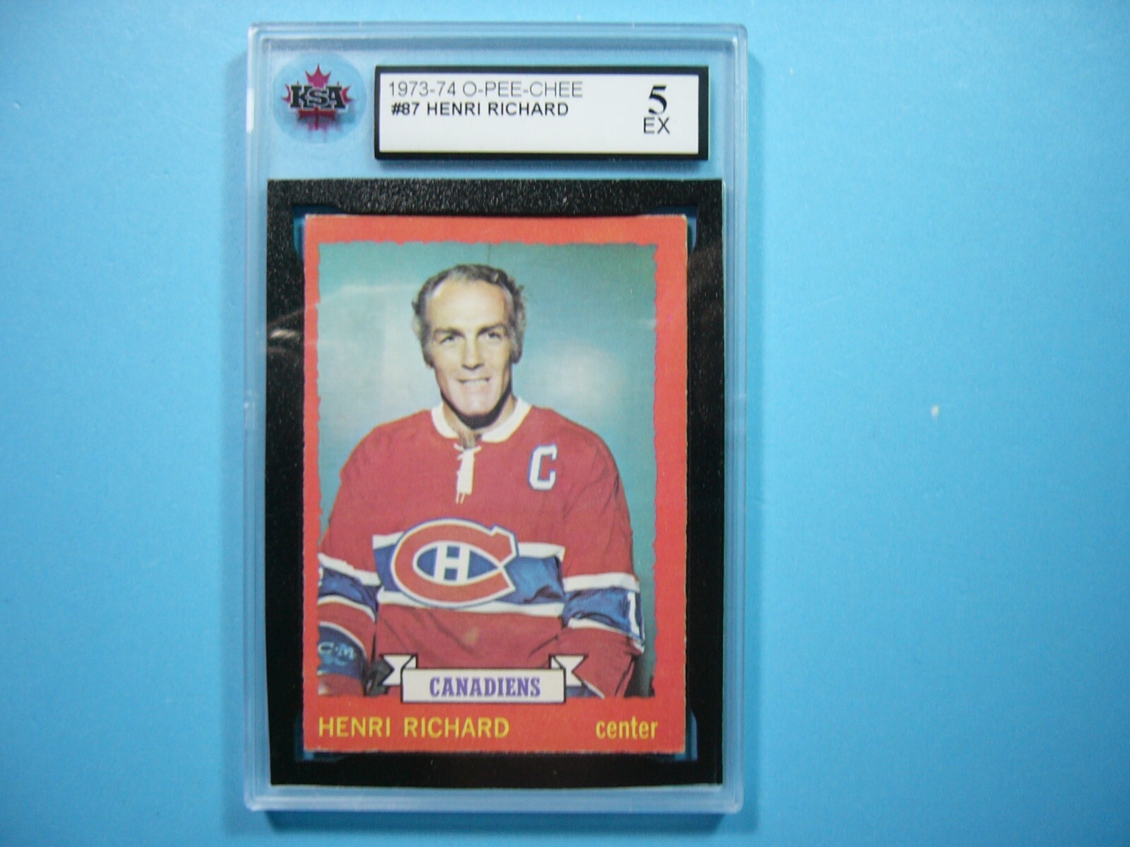1973/74 O-PEE-CHEE NHL HOCKEY CARD #87 HENRI RICHARD KSA 5 EX SHARP ...