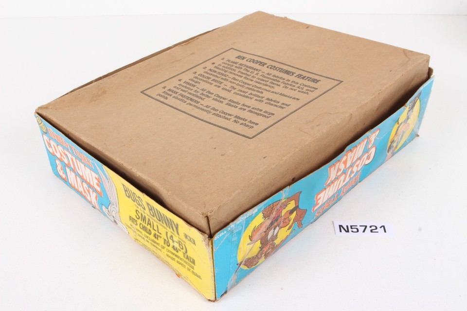 Vintage Ben Cooper Looney Tunes Bugs Bunny Costume & Mask in Box 1983 ...