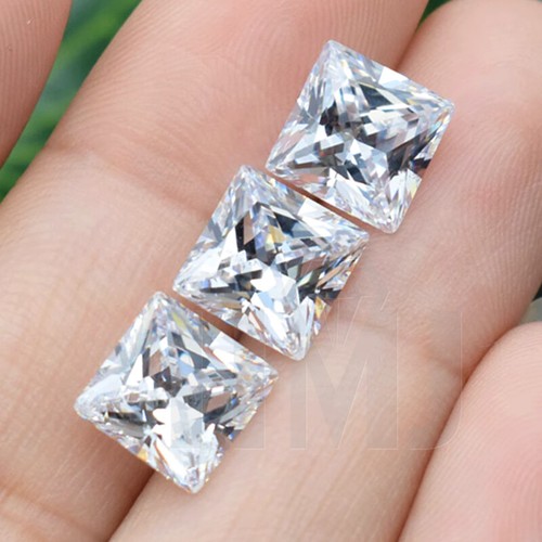 1.5x1.5~12x12mm 5A White Square Shape Princess Cut Cubic Zirconia Stone ...