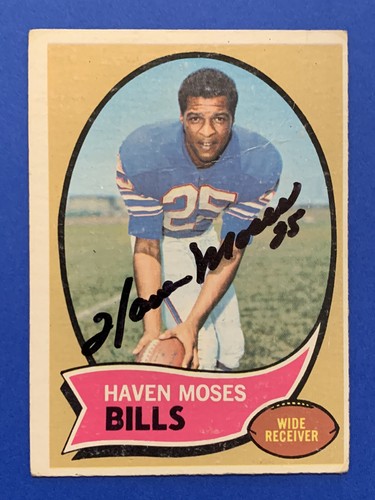 HAVEN MOSES Signed ROOKIE 1970 Topps #165 Broncos Bills SD State ...