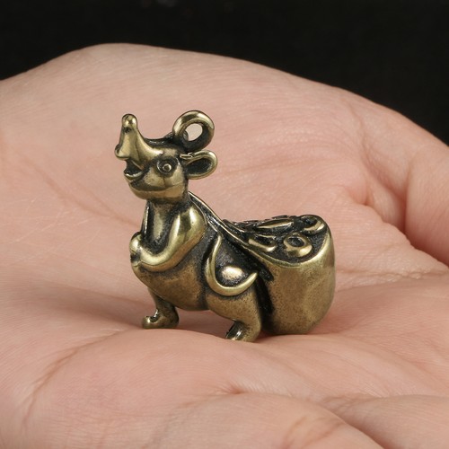 Solid Brass Mouse Figurine Small Statue Home Ornament Figurines ...