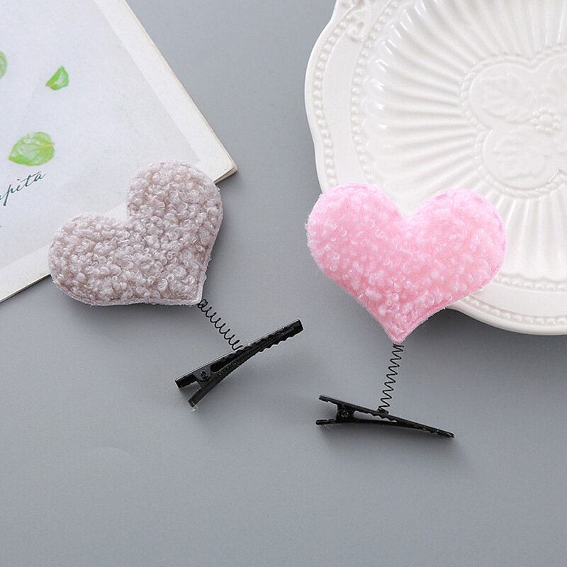 1PC Spring Hairpin Creative Cute Plush Love Hairpin Women's Hairpin ny ...