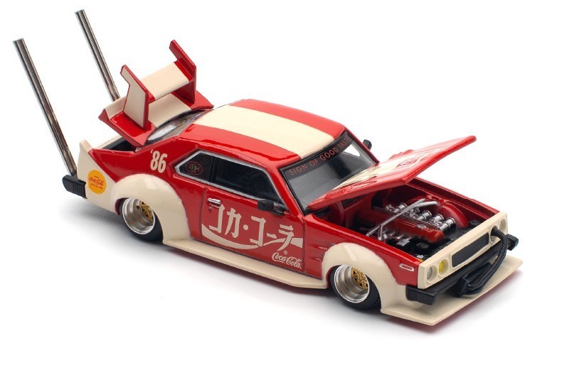 Pop Race 1:64 Coca-Cola GTR C210 V8 Kaido Racer Bosozoku Style #135 | eBay