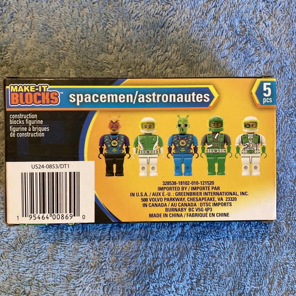 Make-It Blocks 5 pcs Spacemen Minifigures Compatible W All The Leading ...