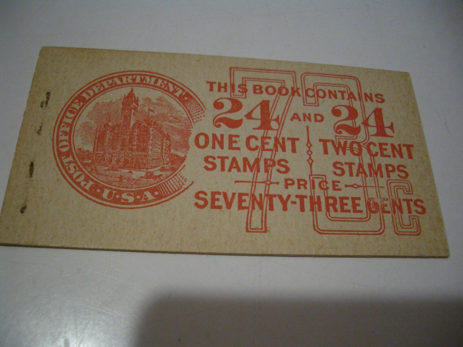 Lot of (3) USA Seventy-Three Stamps 24 One-Cent & 24 Two-Cents Book ...