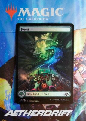 MTG DFT: Aetherdrift Forest (Basic Land) Extended Art Foil 0276 | eBay