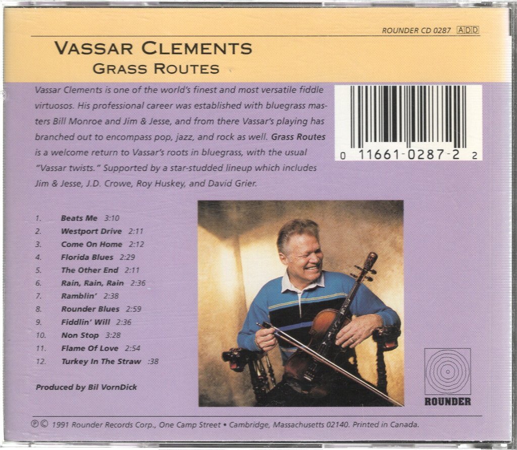 Grass Routes by Vassar Clements (CD, 1992) for sale online | eBay