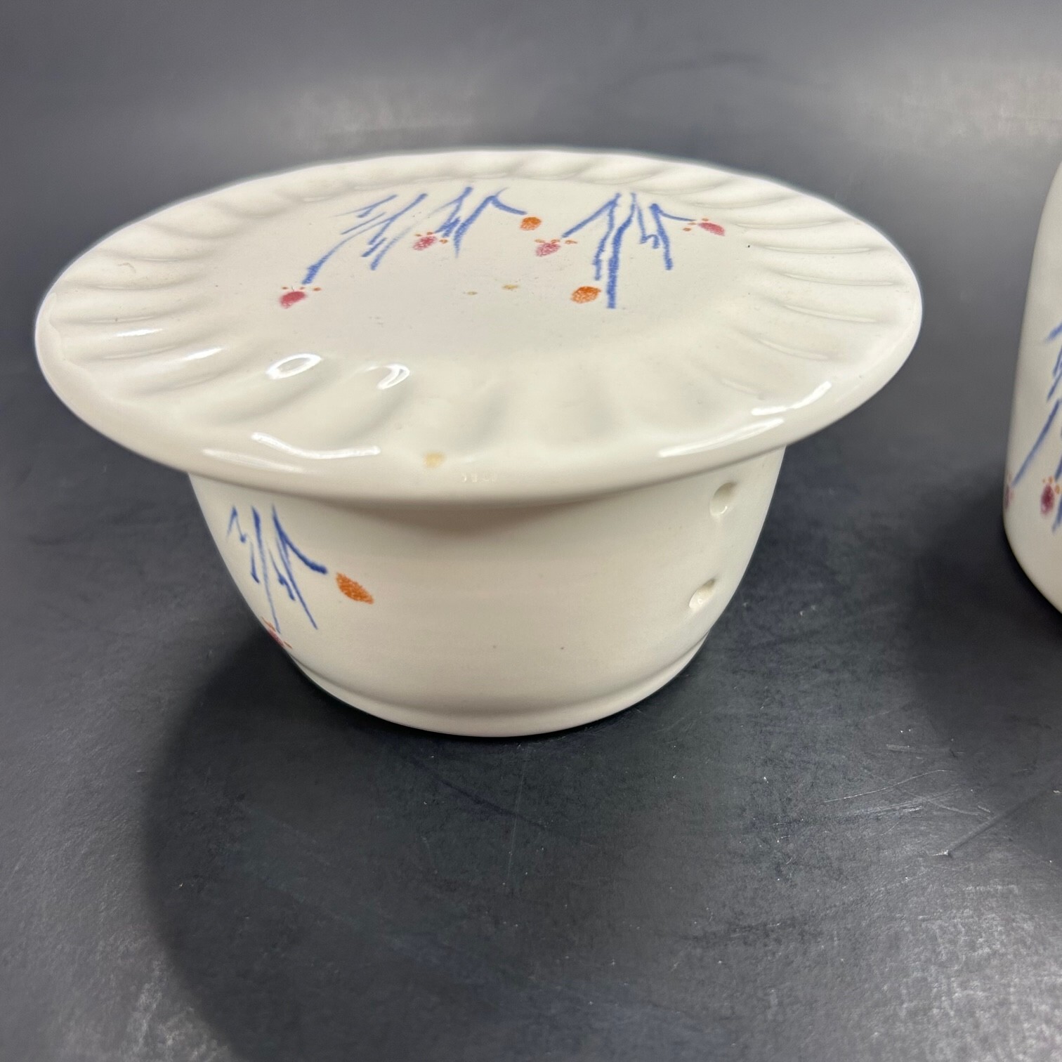 Vtg Pottery by Levine Butter Crock Wildflowers French Style Made in USA ...