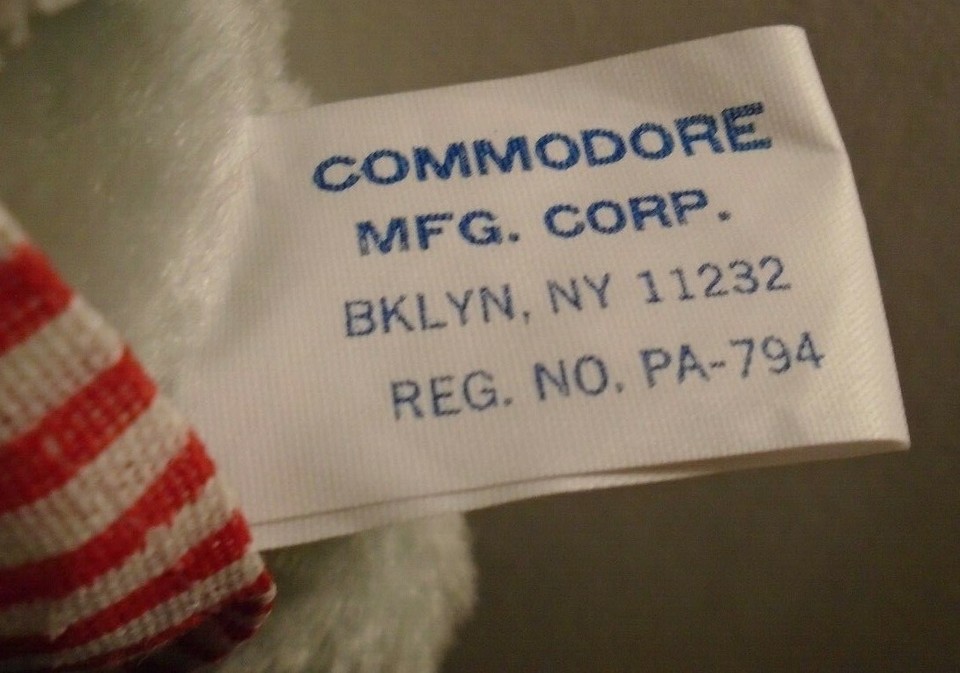 COMMODORE MFG. CORP. GRAY LADY TEDDY BEAR CHRISTMAS ORNAMENT 6"X5 ...