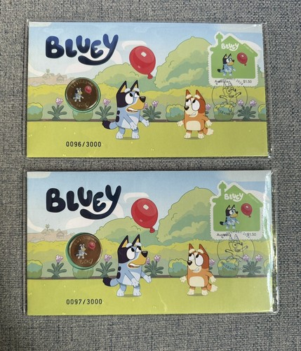 2x 2024 Bluey Limited Edition Coloured Coin (PNC) Consecutive Numbers ...