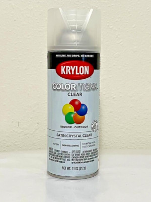 Krylon Colormaxx ~ Satin Crystal Clear ~ Spray Paint 11oz Satin Clear ...
