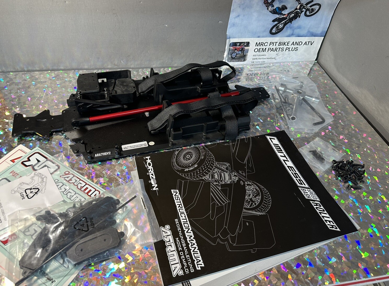 ARRMA V2 limitless chassis Brace Parts Battery Tray 6s 8s speed NEWEST ...