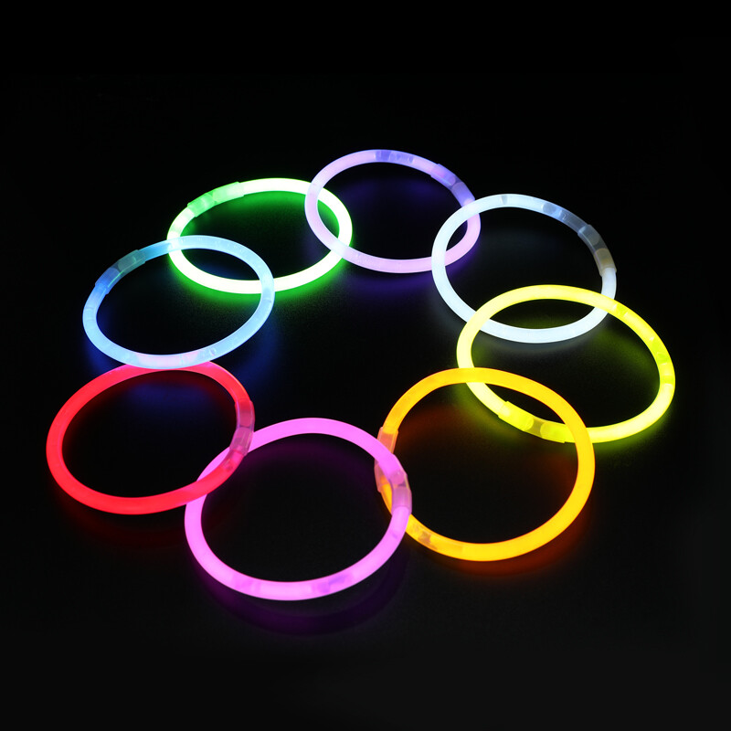 300PCS 8'' Glow Sticks Bracelets Necklaces+Bracelet Connectors Neon 8 ...