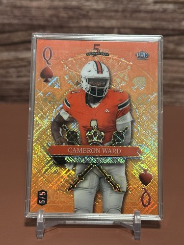 Cam Ward 2024 Wild Card 5 Card Draw 5/5 Orange Holo RC Miami Titans SSP ...