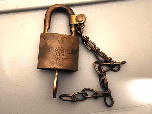 Vintage US Army Military USA American Lock Co Brass Padlock W/ Key ...