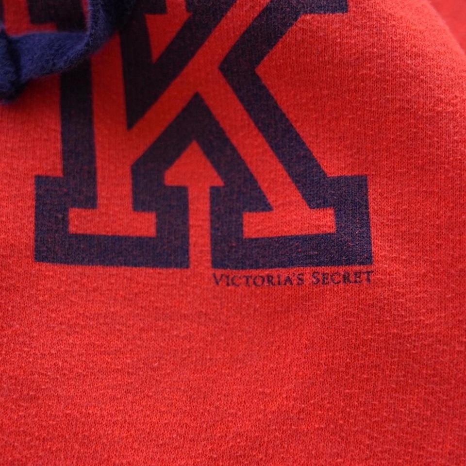 Pink Victoria's Secret coral with royal blue accents spell out hoodie 3 ...