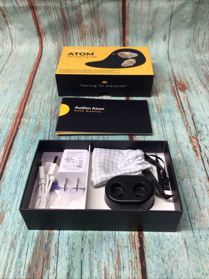 Audien Atom OTC Hearing Aid Rechargeable Premium Comfort Design w ...