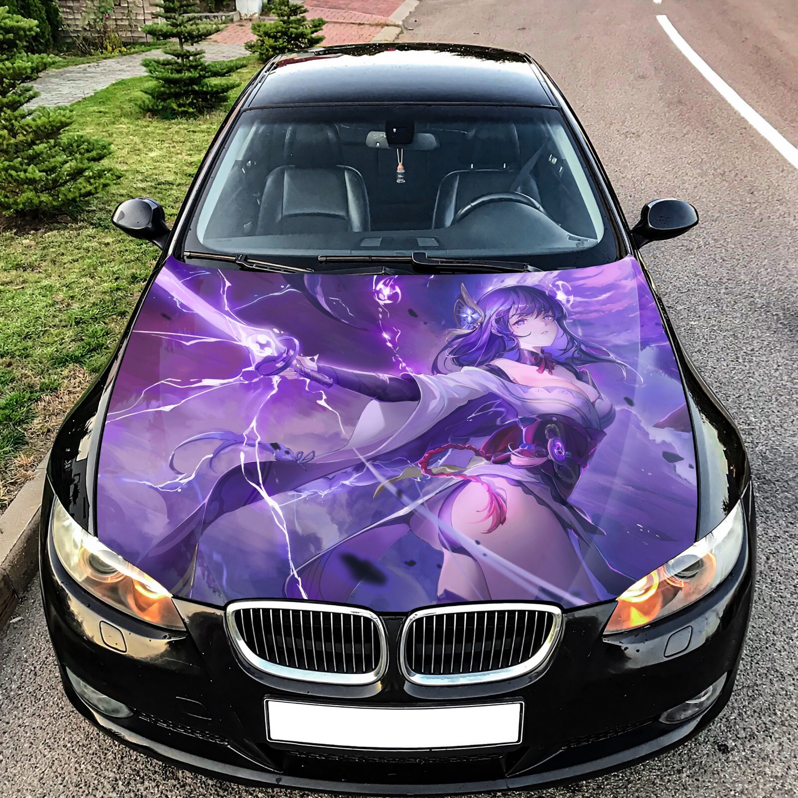 Anime Sword Girl Car Hood Wrap Decal Vinyl Sticker Color Graphic Fit ...