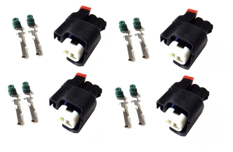 4 Pack EV6 EV14 USCAR Fuel Injector Connector Kit Jeep Dodge Chrysler ...