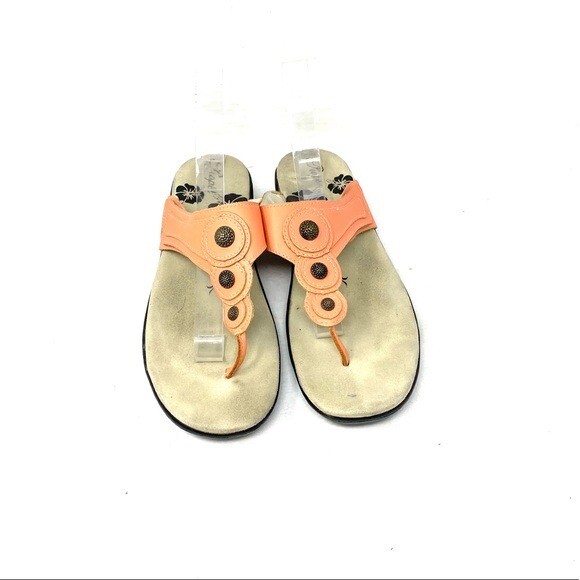 Propet Peach Leather Thong Sandals Women's Size 11 - Gem