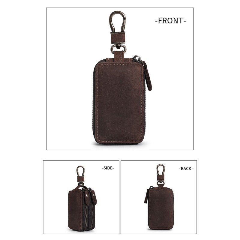 Portable Vintage Leather Car for Key Holder Purse Bag for Case Keychain ...